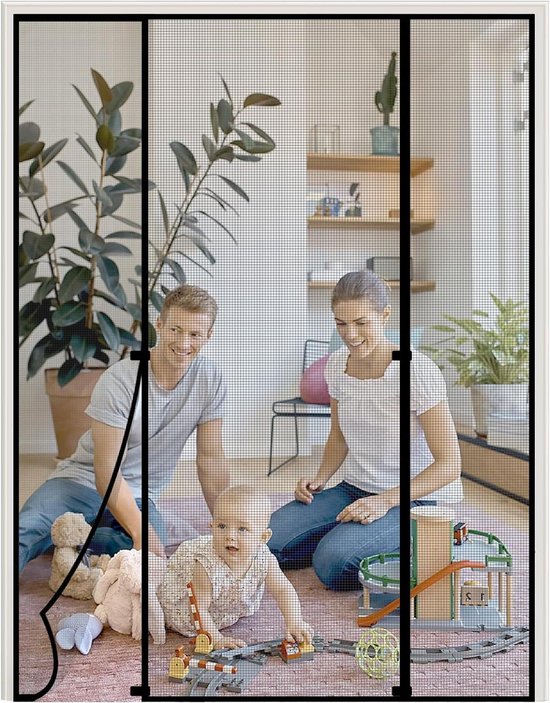 Magnetische hordeur 170 x 212cm - Dubbele deur vliegenhor - Insectenhor ...