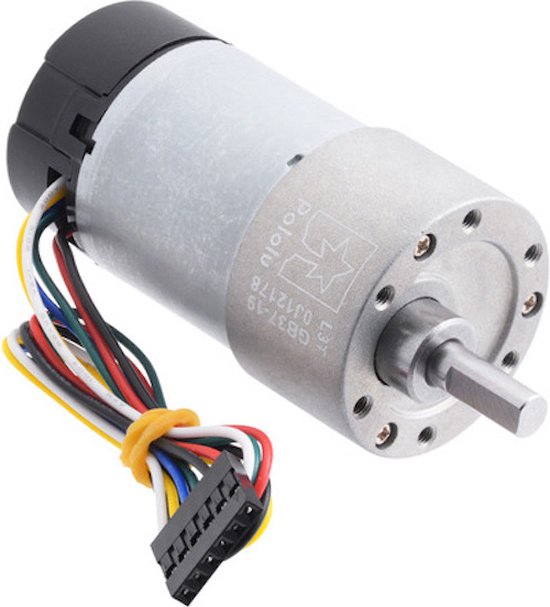 30:1 Metal Gearmotor 37Dx68L mm 24V with 64 CPR Encoder (Helical Pinion ...