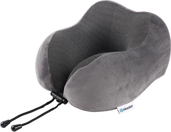 Ergonomisch traagschuim nekkussen met slaapmasker oordopjes en tas - verstelbaar... | bol