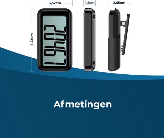 Premes Stappenteller - Broekzak - met Clip - 3D Tri-Axis technologie | bol