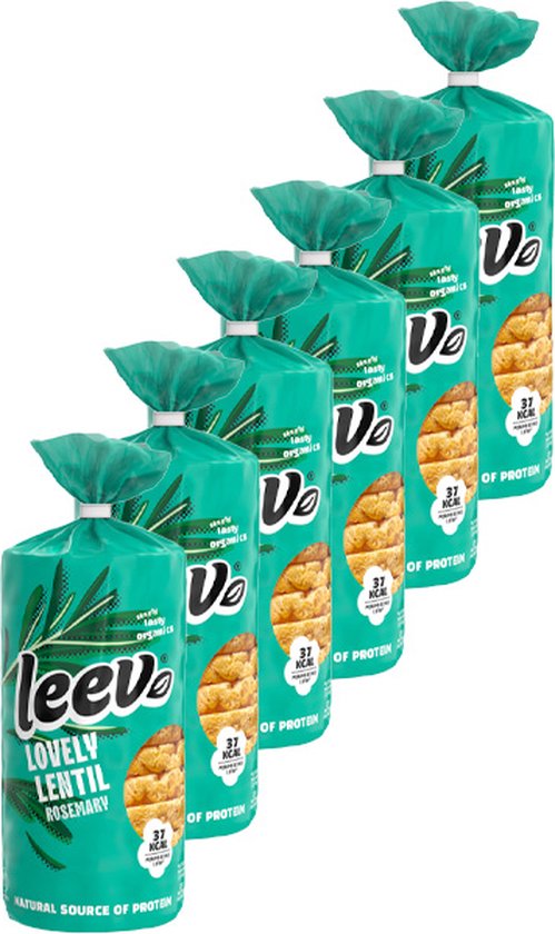 Leev® Bio | Linzenwafels | Rozemarijn Zeezout | 6 stuks | 6 x 117g | bol