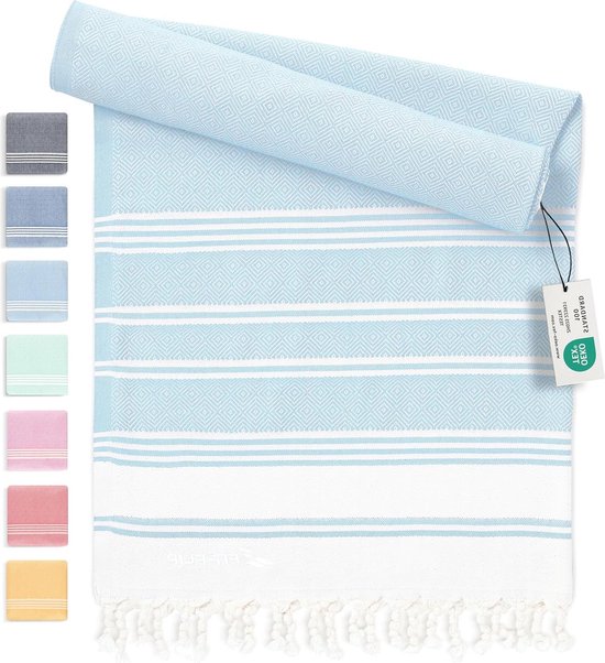 Strandhanddoek XXL van gerecycled katoen - sneldrogend - fouta pestemal ...