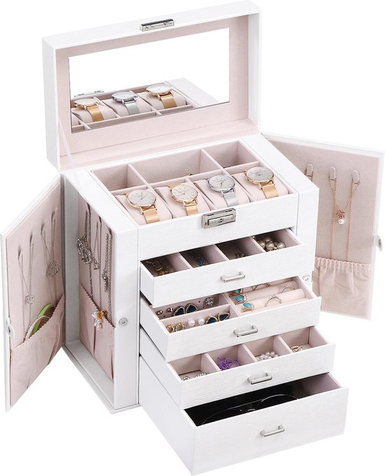 ANWBROAD Sieradendoosje organizer voor dames, grote sieradenorganizer ...