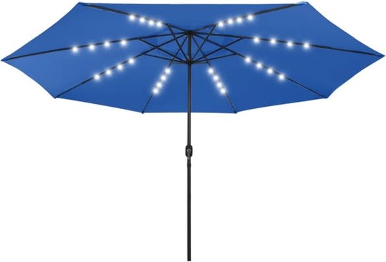 Parasol met LED verlichting - Stokparasol voor tuin en balkon ...
