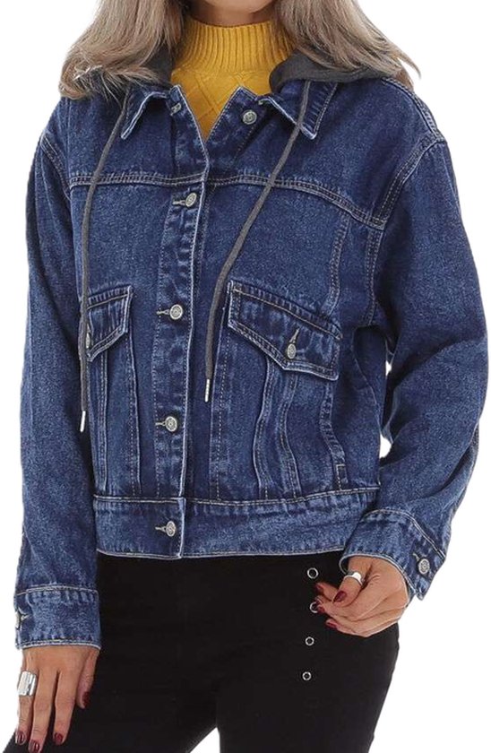 Dilena fashion denim jack spijker capuchon | bol