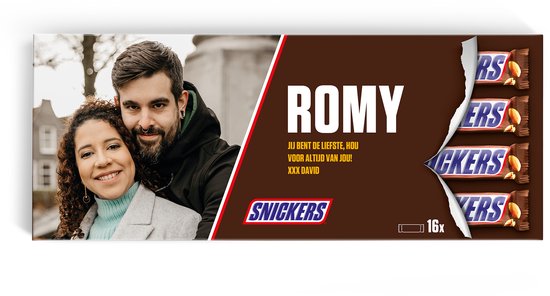 Gepersonaliseerde Mega Snickers Giftbox - Chocolade met naam - XXL ...