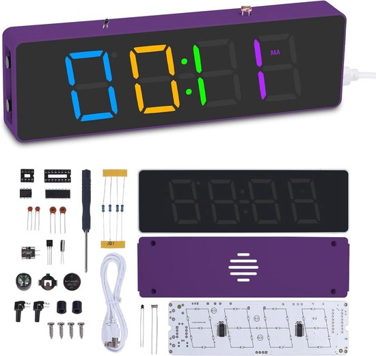 4 Digit Digital DIY Soldering Practice Electronics Alarm Clock Kit ...