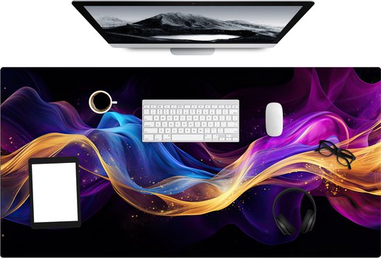 Muismat 120x60 cm - Bureaumat gaming neon goud - Computer en gameroom ...