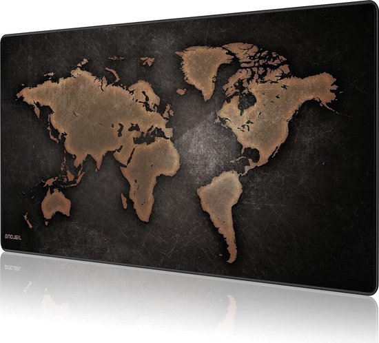 Retro wereldkaart gaming muismat - groot formaat - waterbestendig ...