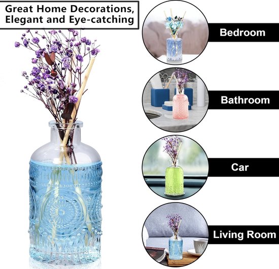 Flessen Lege Set van 4 DIY Clear Decoratieve Flessen Geur Vaas Potten ...