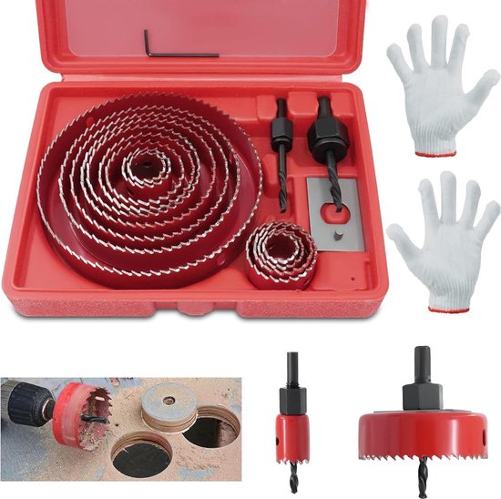 21-delige gatzaagset boorkroon koolstofstaal 19-127 mm - downlights ...