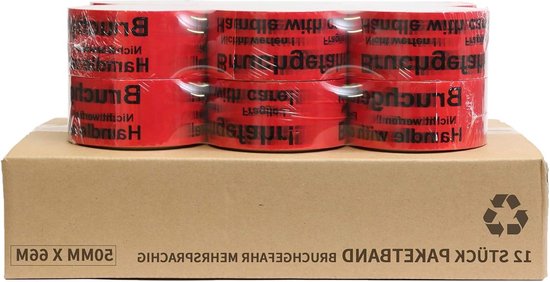 Packing tape with indication for fragile glass - handle with care - do ...