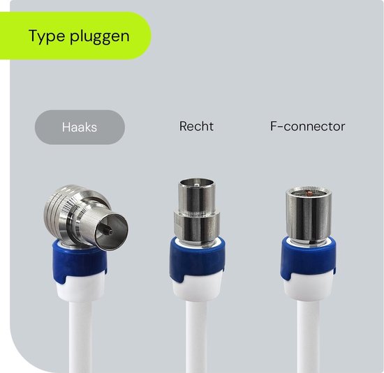 Coax kabel 25 meter - Wit - Male en Female haakse pluggen - 4K Ultra HD ...
