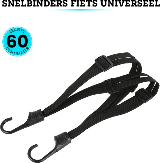 Somstyle Snelbinders Fiets Universeel - 60 CM - Bagagebinder met Haak ...