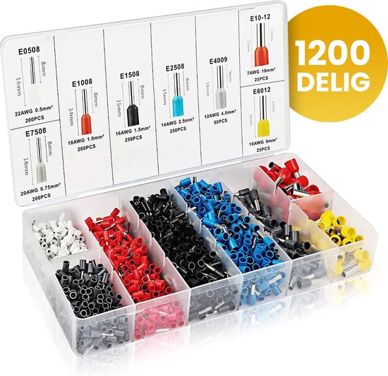 PROKING Adereindhulzen assortimentsdoos - 1200-delig - Kabelschoenen ...
