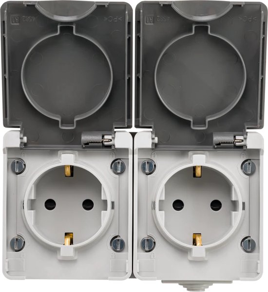 ION Industries - Contactdoos spatwaterdicht - opbouw - 2-voudig ...