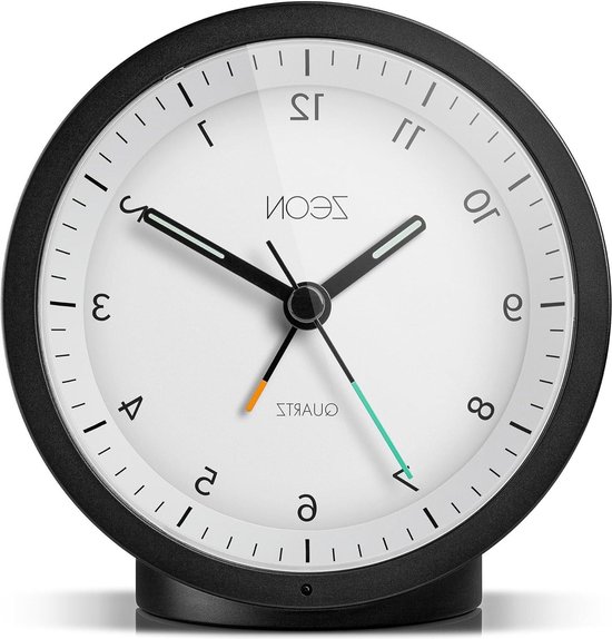 Round Analogue Alarm Clock with Light and Snooze Function - Silent Non ...