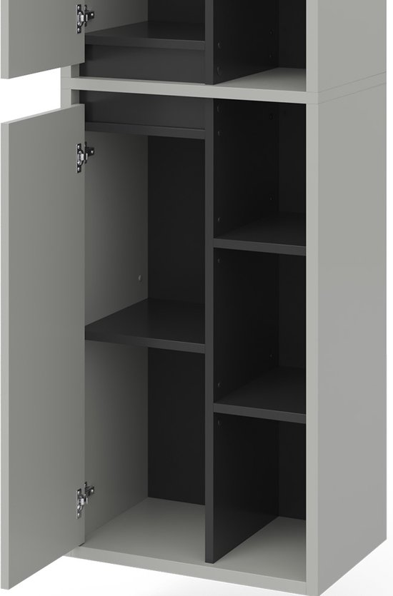 Vicco Viola Badkamerkast – 50 x 170 cm met deuren en open vakken Grijs ...