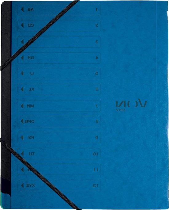 Opbergmappen A4 met 12 vakken karton - VON Leitz projectmap blauw | bol