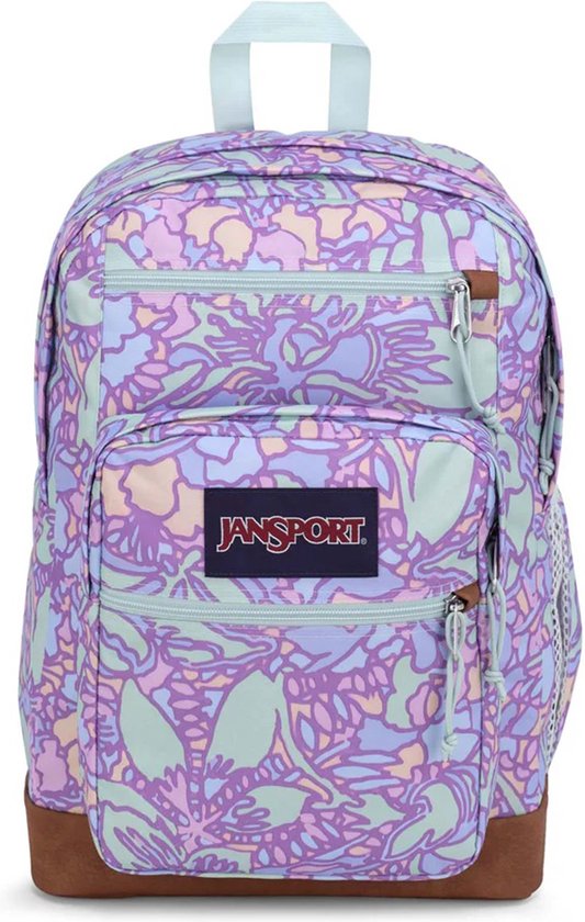 JanSport Cool Student Backpack 15" Fluid Floral Pastel Lilac | bol