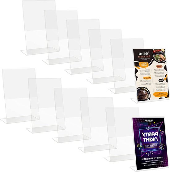Doorzichtige Plastic Bord Houder - Flyer papier houder - 12 stuks | bol