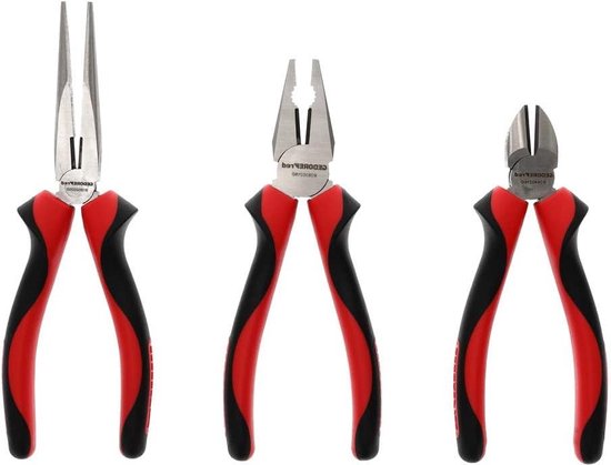 Tangenset met combinatietang- zijsnijder- platte ronde tang - GEDORE ...