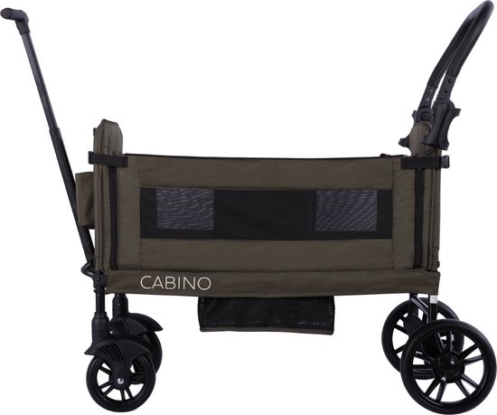Cabino Waggie Bolderkar Opvouwbaar Met 2 Zitjes – Inclusief Duwstang ...