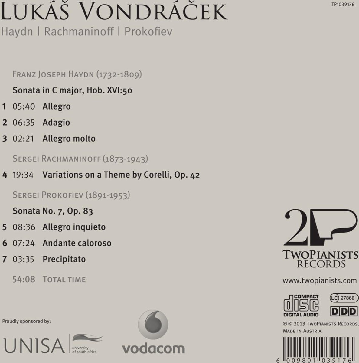 Vondracek Plays Haydn, Lukas Vondracek | CD (album) | Muziek | bol.com