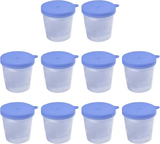 10x Urine Potjes Met Deksel - 40 ML - Anti Lek Plas Container - Bakjes ...