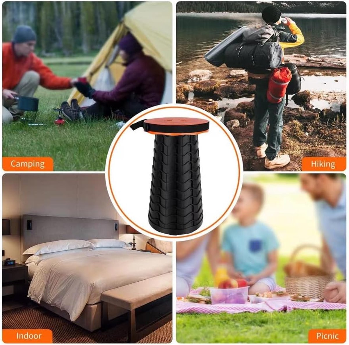 Tabouret pliant portable – Tabouret de camping télescopique amélioré ...