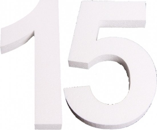 Piepschuim 15 cijfer 25 cm | bol