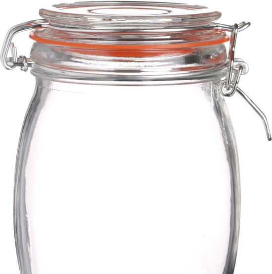 Weckpot/inmaakpot - 4x - 1L - glas - met beugelsluiting - incl ...