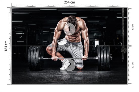 Fotobehang Bodybuilder Met Een Halter | bol