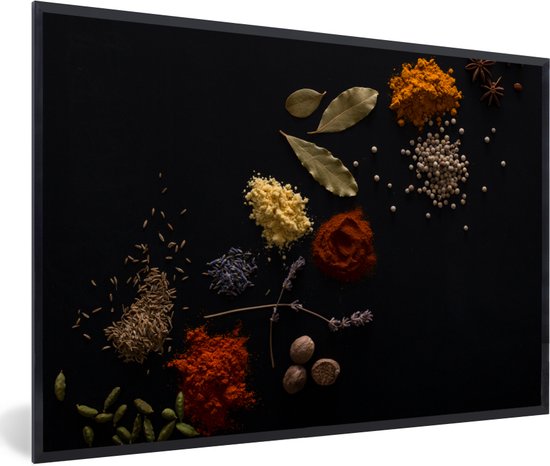Fotolijst incl. Poster - Kruiden - Zwart - Specerijen - Keuken - Koken ...