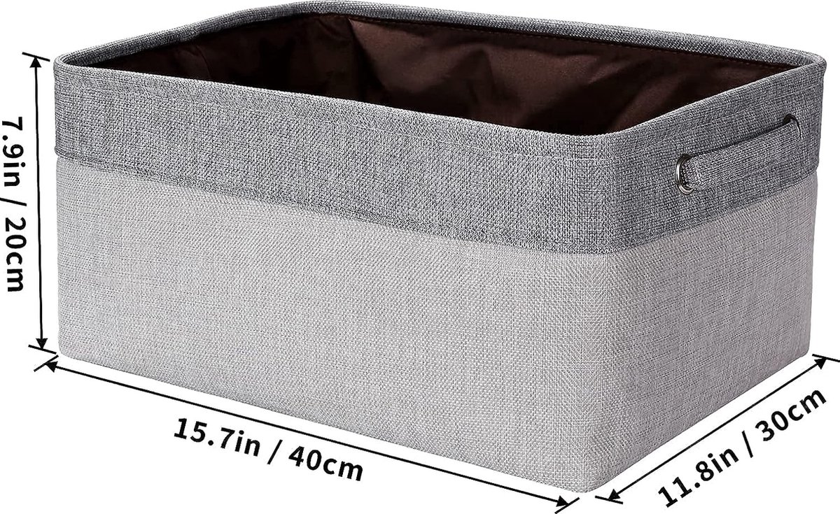 Opvouwbare opbergdoos stof, opbergmanden groot met handvatten ...