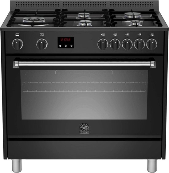 Bertazzoni AMS95L61KLNE-19 Gasfornuis 5 pits zwart met grote oven | bol.com