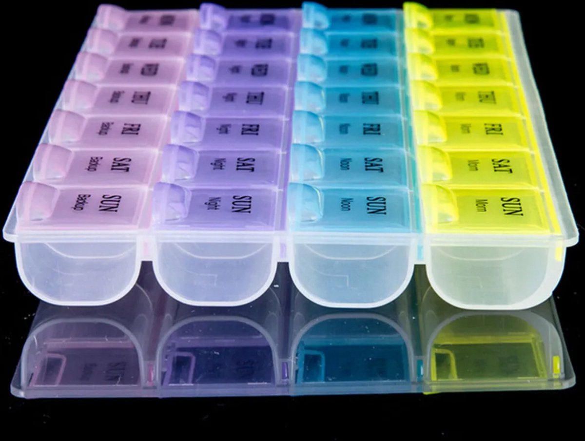 Pillendoosje I Pillendoos 28 Compartimenten I Medicijn doosje I Pil Box ...