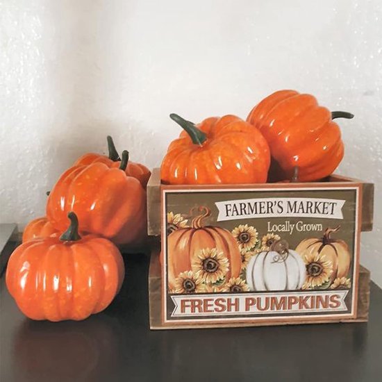 12 stuks kleine kunstmatige levensechte pompoen herfst oogst mini ...