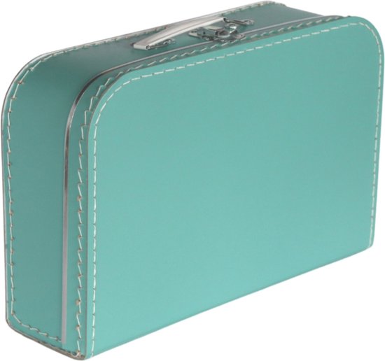 Kinderkoffer Turquoise 30 cm - Logeerkoffer - Kartonnen koffer - Kinder ...