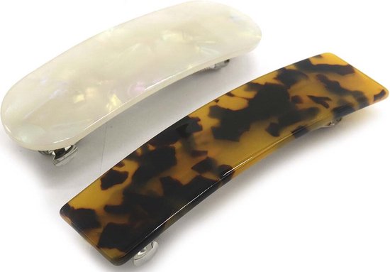 Haarspelden - Set 2 Stuks - Haarclips - 10 cm - Bruin en Beige | bol