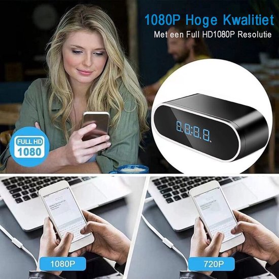 Bolture Mini Spycam Klok - Verborgen Spionage Camera - Spy Cam met Wifi en App -... | bol