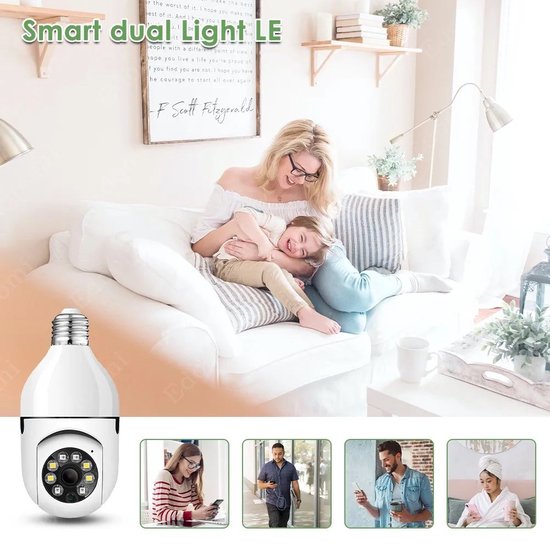 WiFi - Panorama - Camera - IP Camera - E27 Lamp Aansluiting - Beveiligingscamera - Spy... | bol.com