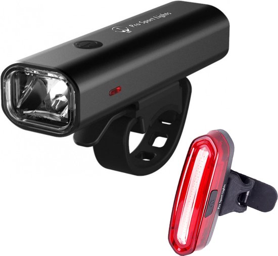 Fietsverlichting set LED 400 Lumen & 120 Lumen USB Oplaadbaar | bol
