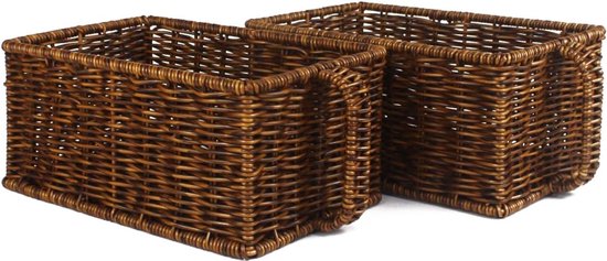 Stapelbare Rechthoekige Rotan Mand Met Handvat | bol