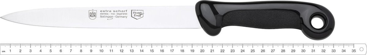 RÖR Solingen Vleesmes - Extra Grip - RVS - Lemmet 20 cm - Zwart | bol