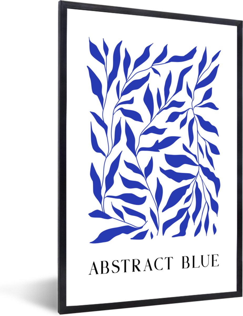 FrameYourWall® - Fotolijst met poster 80x120 - Bladeren - Blauw ...