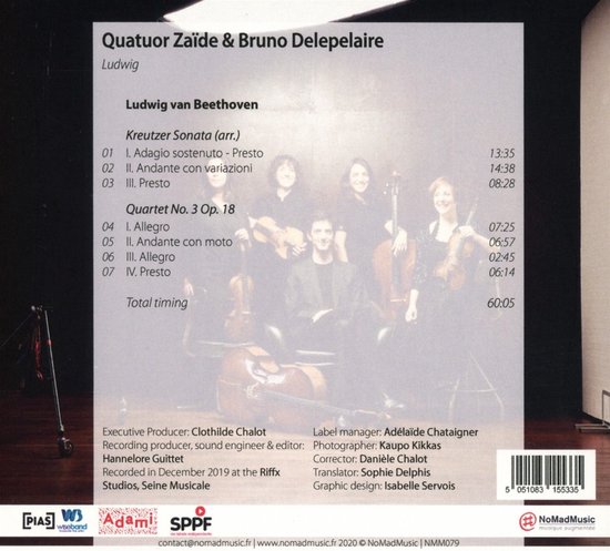 Quatuor Zaide Bruno Delepelaire - Ludwig (CD), Quatuor Zaide Bruno ...