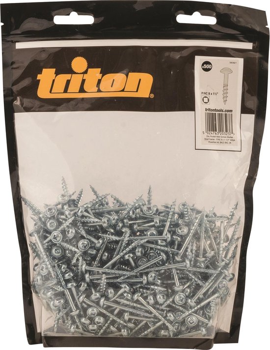 Triton Zinken pocket boring schroeven met sluitring kop, grof P/HC 8 x ...