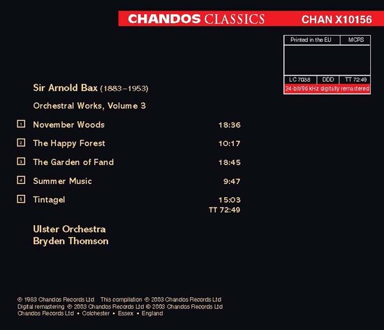 Ulster Orchestra, Bryden Thomson - Bax: Orchestral Works, Volume 3 (CD), Ulster... | bol