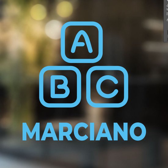 Geboortesticker Jongen | Blokjes ABC | Formaat 50 x 50 cm | Raamsticker ...